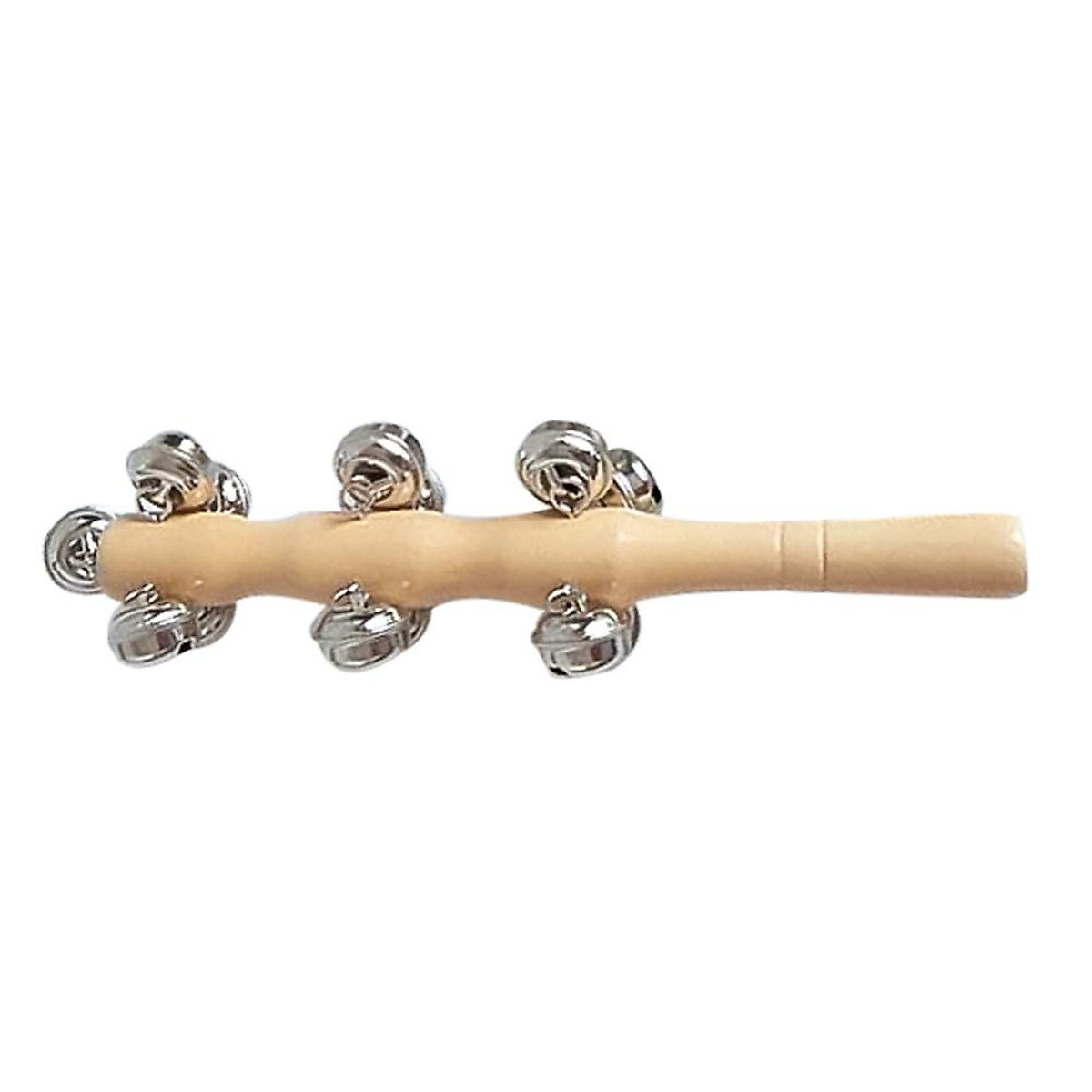 NUOBESTY Wooden Jingle Bells, 1pc Hand Jingle Bells Wood Jingle Bells Wood Handle Musical Bells Jingle Stick Shaker|21x5cm
