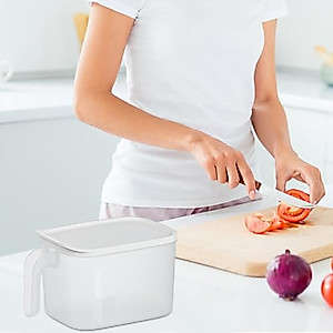 Fridge Lid Box - Clear Fridge Organizer Bin, Stackable Freezer Storage Container | Ice Bin Freezer Food Organizer with Lid and Handle, Frosted Transparent Bins Refrigerator Organizer Bin for Fruits