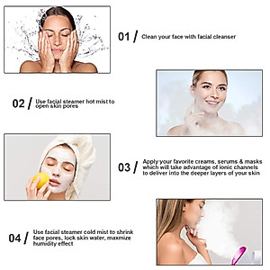 Facial Steamer Nano Ionic Face Steamer Skin Warm Mist Moisturizing Face Steamer Hot Mist Skin Moisturizing Opening Skin Pores Removing Blackhead Home SPA with Free 5 PCS Blackhead Extractor Kit