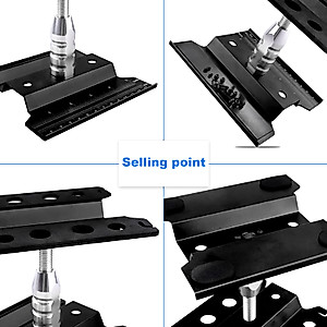 FriHobby RC Car Work Stand RC Tool Kit Repair Workstation Aluminum Alloy 360 Degree Rotate w/Screw Kit & Screw Tray, Wheel Wrench for 1/8 1/10 1/12 1/16 Scale Models Cars Trucks (Black)