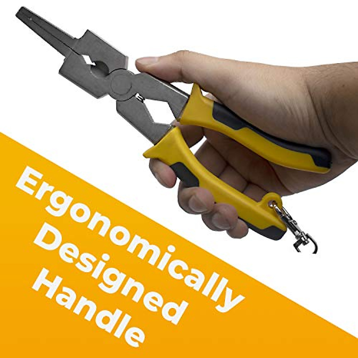 Strong Hand Tools PM12 Deluxe MIG Welding Plier, 8", Rounded & Flat Face Hammer, Fine & Coarse File, Side Pull V-Notch, Retention Chain, Ergonomic Grip