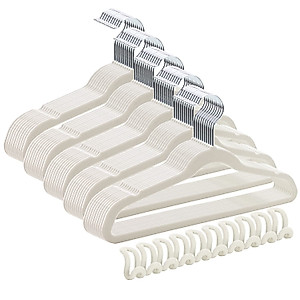 50+10 Pack Non-Slip Velvet Hangers Suit Clothes Hanger Space Saving Hangers 15~20LBS Heavy Duty Hangers 17.5"