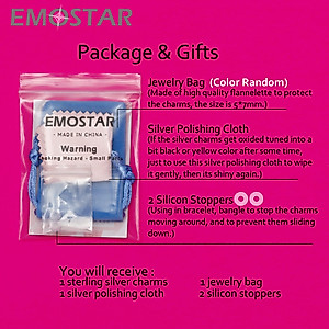 Rabbit on Crescent Moon Pendant Charms, fits Pandora Easter Bracelet, 925 Sterling Silver Bunny Animal Dangle Beads with CZ Moon Star, Gift for Christmas/Birthday/Pet Lover