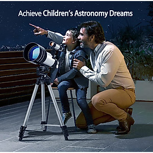 Jahy2Tech Telescope for Kids Adults Astronomy Beginners Professional Astronomical Refractor Telescope with 70mm Aperture and 300mm Focal Length,Adjustable Tripod Stand,Mobile Phone Holder(White)