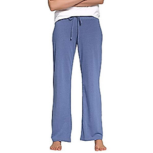 CYZ Womens Casual Stretch Cotton Pajama Pants Simple Lounge Pants,Dark Blue Melange, Size: X-Large