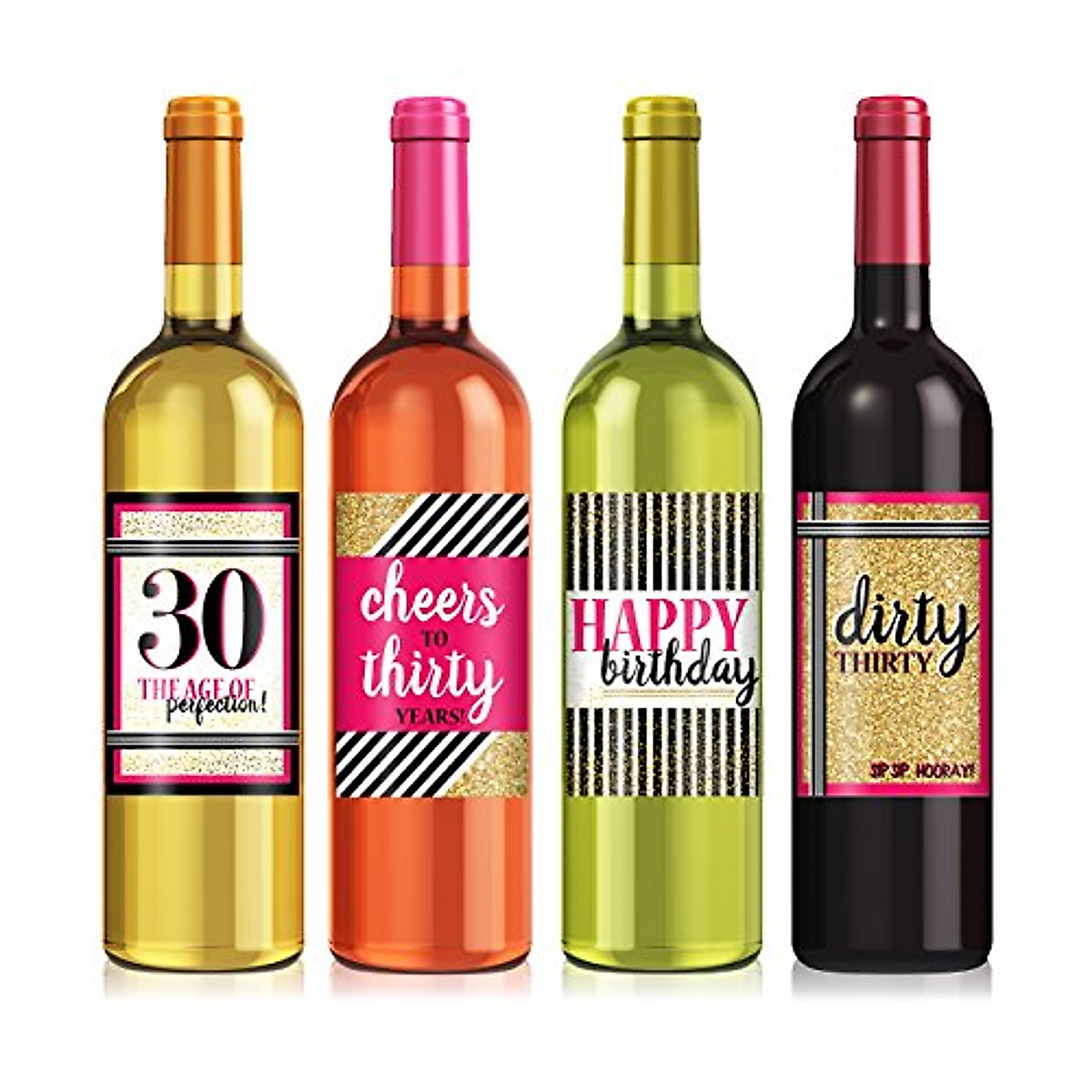 Dirty 30 Birthday Wine Label Set - set of 4 - Exactly as shown