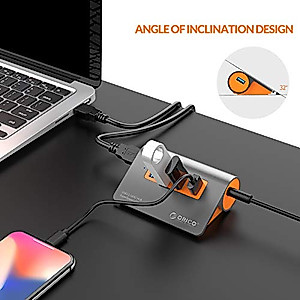 ORICO Powered USB 3.1 Hub, Aluminum 4 Ports USB Data Hub, 10Gbps Super Speed USB Splitter with 12V Power Adapter & 3.3FT Data Cable for Desktop PC, Laptop and More (M3H4-G2)