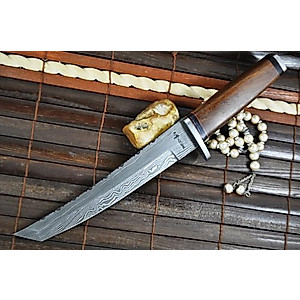 Perkin - Handmade Damascus Hunting Knife - Tanto Balde