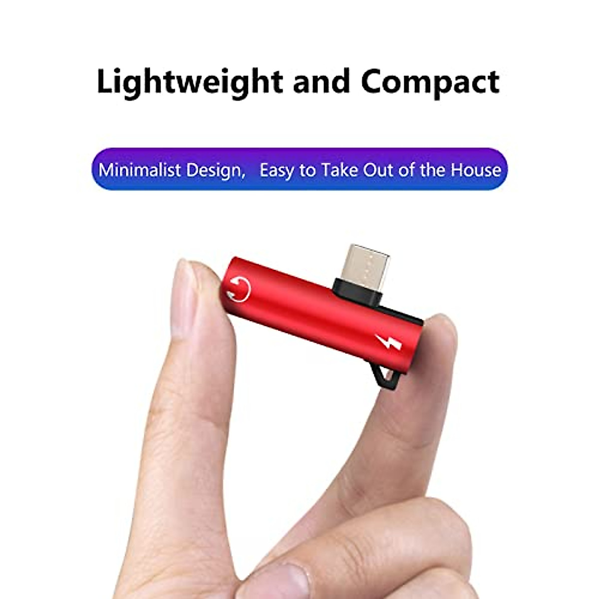 Sanpyl 2Pcs USB C to 3.5mm Audio Adapter, 2 in 1 Type C to 3.5mm Headphone and Charger Adapter ABS Audio Jack Charging Cord for Tablet PC Phones Red