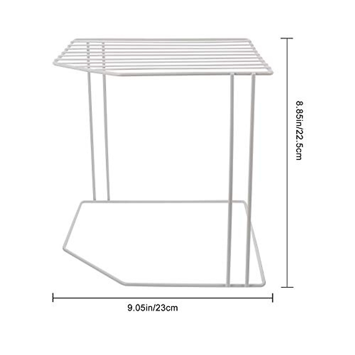 IMIKEYA Corner Shelves Metal Shelves Metal Shelves 2-Tier Corner Shelf and Cabinet Organizer for Kitchen Cabinet Pantry Dishes Corner Rack for Kitchen (White) Metal Shelf Metal Shelf Metal Shelves