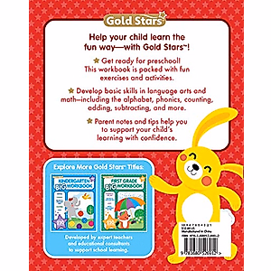 Preschool Big Workbook Ages 3 - 5: 320 Pages, Letter and Numbers Tracing, Early Math, First Writing, Phonics, Alphabet and more (Gold Stars)