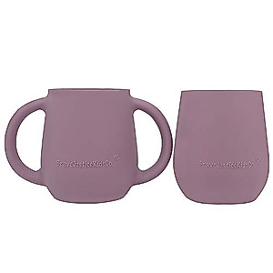 BraveJusticeKidsCo. | Teenie Tiny™ Silicone Developmental Baby-Led Weaning Drinking Cups (2 pack) (Mauve)