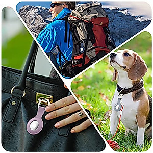 4 Pack AirTag Holder / AirTag Case / AirTag Keychain Ring - Premium Silicone Waterproof Shockproof Anti-Scratch Case for Apple AirTag Item Finder for Pet Cat Dog Keys Bag Backpack Luggage (4 Pack A)