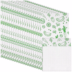 20 Pack Refrigerator Liners Absorbent Fridge Liner Veggie and Fruits Print Shelf Liner Non Adhesive for Kitchen Tray Sink Drawer Cabinet Wire Shelves Organizer Mat, 12 x 24 Inch (Fresh)