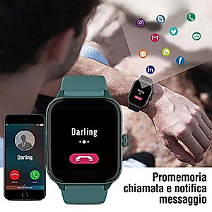 IOWODO Smart Watch, Fitness Tracker 1.55'' HD Touch Screen with Heart Rate Monitor & Sleep Tracking, 5ATM Waterproof Pedometer Smartwatch for Men Women Compatible with iPhone Android Phones