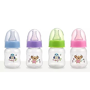 4 Pack Anti-Colic Options+ Baby Bottles, Narrow Pretty Baby, 2oz 60ml (XU-VK5O-0KX5)