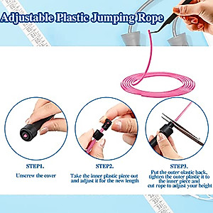 32 Pcs PVC Jump Ropes for Fitness 9.2 ft Adjustable Skipping Rope Versatile Unbreakable Speed Rope with Plastic Handles for Women Men Kids Endurance Training Cardio Exercise Workout (Simple Color)