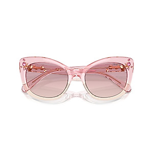 SWAROVSKI SK6020 Sunglasses, Transparent Pink To Clear/Gradient Violet, 55 mm