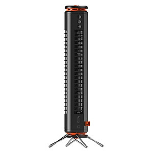 Sharper Image AXIS 47 Airbar Tower Fan with Remote Control, Black & AXIS 12 12" Desktop Airbar Tower Fan with USB, Black