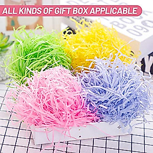Easter Basket Grass, 320 g 11.3 oz Multicolor Easter Grass Recyclable Paper Shred for Easter Basket Grass Filler/Stuffers, 4 Colors