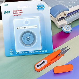 Paper Cutter Professional Rotary Paper Trimmer Replacement Blades, 0.634 Oz, Bundle With Suretails Embroidery Scissors - Straight Blade For Paper, Photos, Cardstock, Easy Install (Pack Of 2)