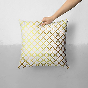 iiRov The Golden Morocan Pattern - Custom Decorative Home Decor Indoor or Outdoor Throw Pillow Cover Plus Cushion Set for Sofa, Bed or Couch (Pillow CASE Cover Plus Cushion)