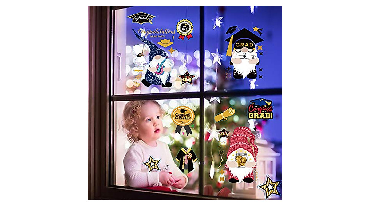 Vibrant Graduation Window Clings - Perfect for Celebrations