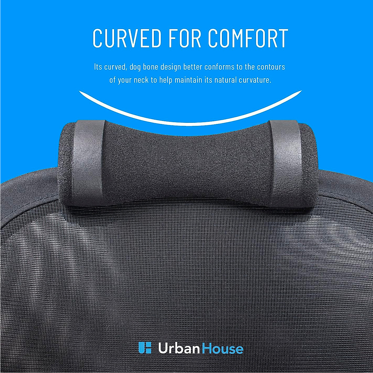 urbanhouse Neck Support Firm Pillow for Office Desk Mesh Chair Without Headrest