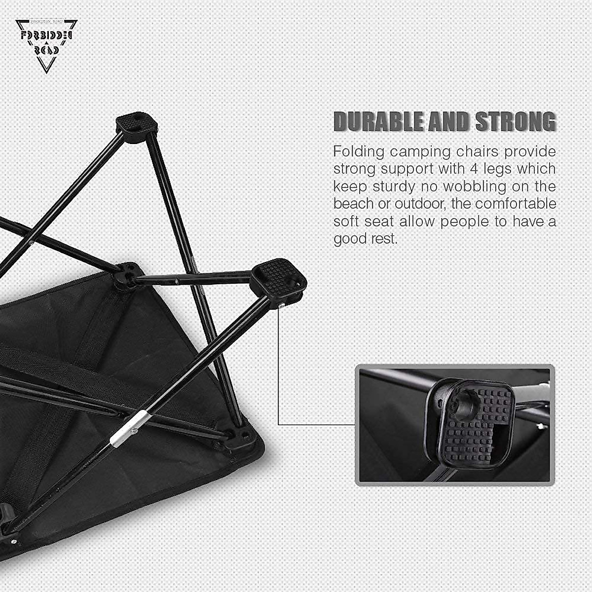 Forbidden Road Camping Stool Portable Footrest for Hiking Fishing Backpacking Beach Travel - Capacity 220lbs (Black, 14.17 * 11.8 inch)