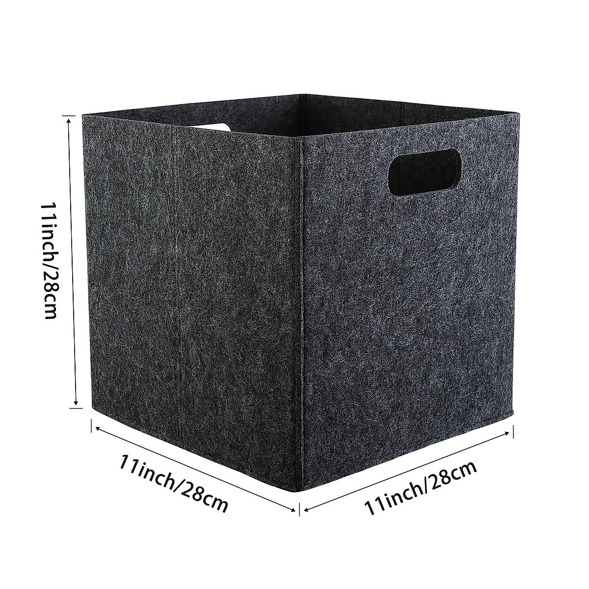 GOHOME Foldable Storage Cubes, Cube Storage Bins with Dual Handles - Dark Grey