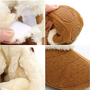 BABITINA Infant Boots Winter Baby Girl Shoes Soft Sole Anti-Slip Toddler Snow Warm Prewalker Newborn Boots(6-12 Months M US Infant,A-grey)