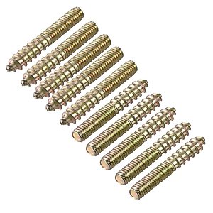 uxcell M6 Hanger Bolts Length 1-5/8"(40mm) Double Headed Bolts Self-Tapping Screw 6mm Wood Joint Furniture Legs 10pcs