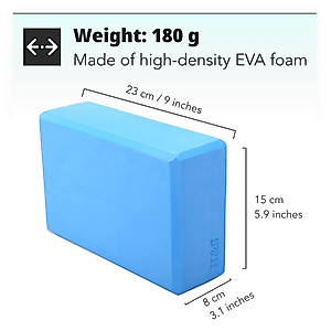 H&S High Density Yoga Blocks - Set of 2 - Purple and Blue Firm EVA Foam Bricks - Gymnastics Block for Muscle Pain and Stress