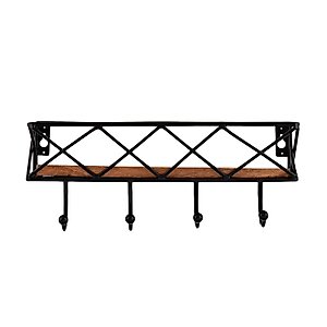 NIRMAN Key Hooks for Wall Decorative, Entryway Key Hooks, Wall Mounted Key Rack with 4 Hooks for Entryway Living Room Bedroom (10" x 2.5" x 4")