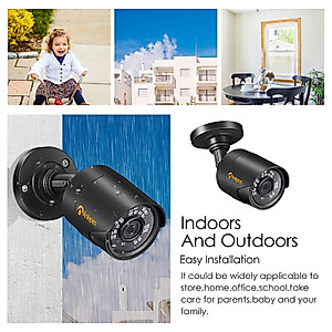 Anlapus 4 Pack HD 1080P 4-in-1 Analog/TVI/CVI/AHD Outdoor Indoor CCTV Security Cameras with 65ft Night Vision for 960H/720P/1080P DVR System