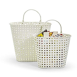 Two's Company Cane Webbing Pattern Set of 2 Decorative Baskets