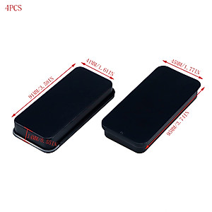 Mewutal 4pcs Metal Tin Box Containers Mini Tin Can 3.74"×1.77"×0.55" Rectangle Storage Box for Candy Coins Soap, with Sliding Lid (Black)