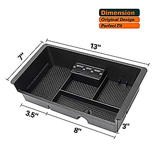 Center Console Organizer Fit for 2015-2020 Chevy Tahoe/Suburban/GMC Yukon|2014-2018 Chevrolet Silverado/GMC Sierra 1500, 2500/3500HD(2015-2019), Armrest Storage Box Tray with Coin Holder, 22817343…