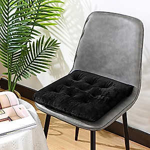 Roowest 9 Pack Seat Cushion Chair Cushions Pads with Ties Non Slip Chair Mat for Kitchen Office Dining Chairs Sofa Patio Furniture Indoor Outdoor Use, 16 x 16 Inch (Black)