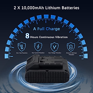 CAPTOK Tile Vibration Machine Automatic Suction Vibrator 10,000mAh 2 Batteries Tile Leveling Tiling Machine 6 Speed Handheld 18,000VPM