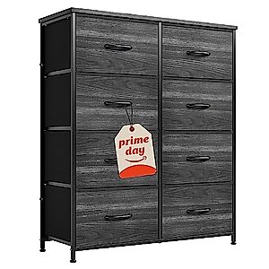 Nicehill Dresser, Dresser for Bedroom with Drawers, Chest of Drawers for Bedroom, Storage Drawer Organizer Dressers & Chests of Drawers, Fabric Dresser with Storage Drawers, Black Wood Grain