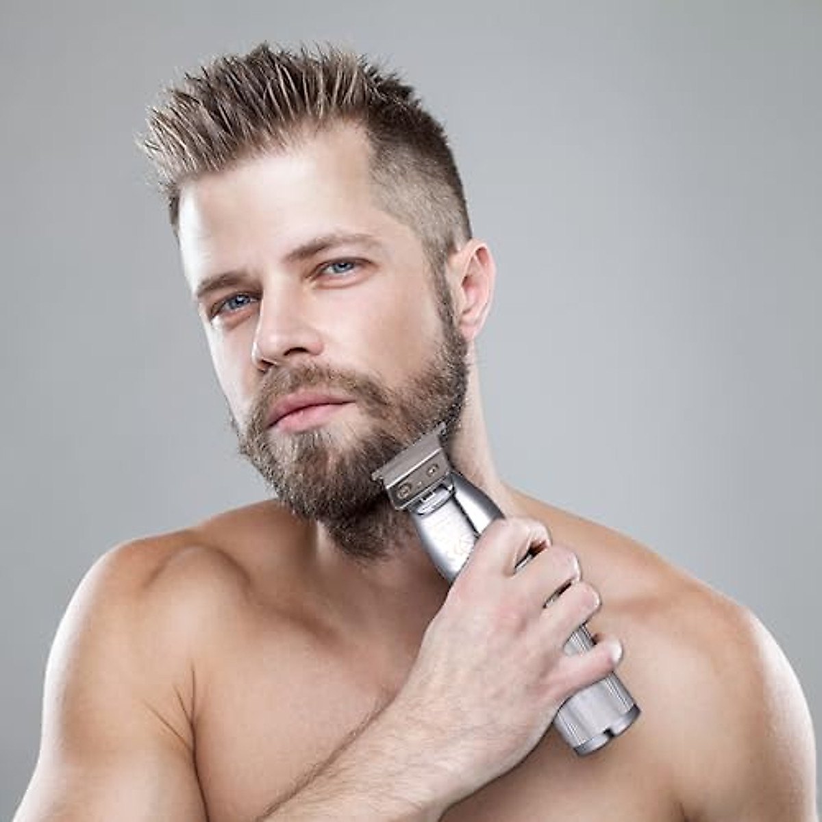 Kemei 0mm Baldheaded Hair Clippers for Men Professional Cordless Hair Trimmer Beard Trimmer with T Blade Zero Gapped Rechargeable Grooming Kit