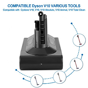 Hanaix 4500mAh 25.2V Replacement for Dyson V10 Battery Compatible with Dyson V10 Animal V10 Absolute V10 Fluffy V10 Motorhead V10 SV12 Cordless Stick Vaccuum Cleaner (Not Fit SV10)