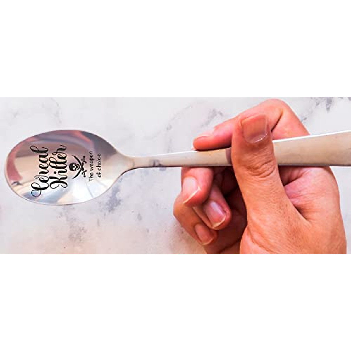 Funny Gift | Cereal Killer The Weapon Of Choice Engraved Spoon Gift For Birthday | Anniversary | Christmas Stocking Stuffer | Stainless Steel 7 inches Engraved Teaspoon | Gifts under $20