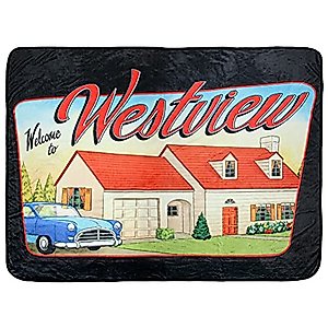 Marvel Wandavision Welcome to Westview Super Soft Fleece Throw Blanket