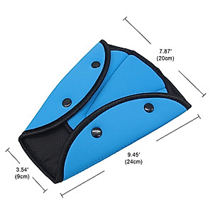 AK KYC 2 Pack Seatbelt Adjuster for Kids Car Child Seatbelt Adjusters Belt Cover Strap Protector Pad for Children Baby Adult Shoulder Neck Safety Triangle Positioner Purple + Blue