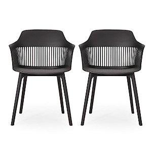 Christopher Knight Home Polypropylene Ladonna Outdoor Dining Chair (Set of 2), Black