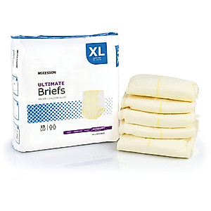 McKesson Ultimate Briefs, Incontinence, Maximum Absorbency, XL, 15 Count, 4 Packs, 60 Total