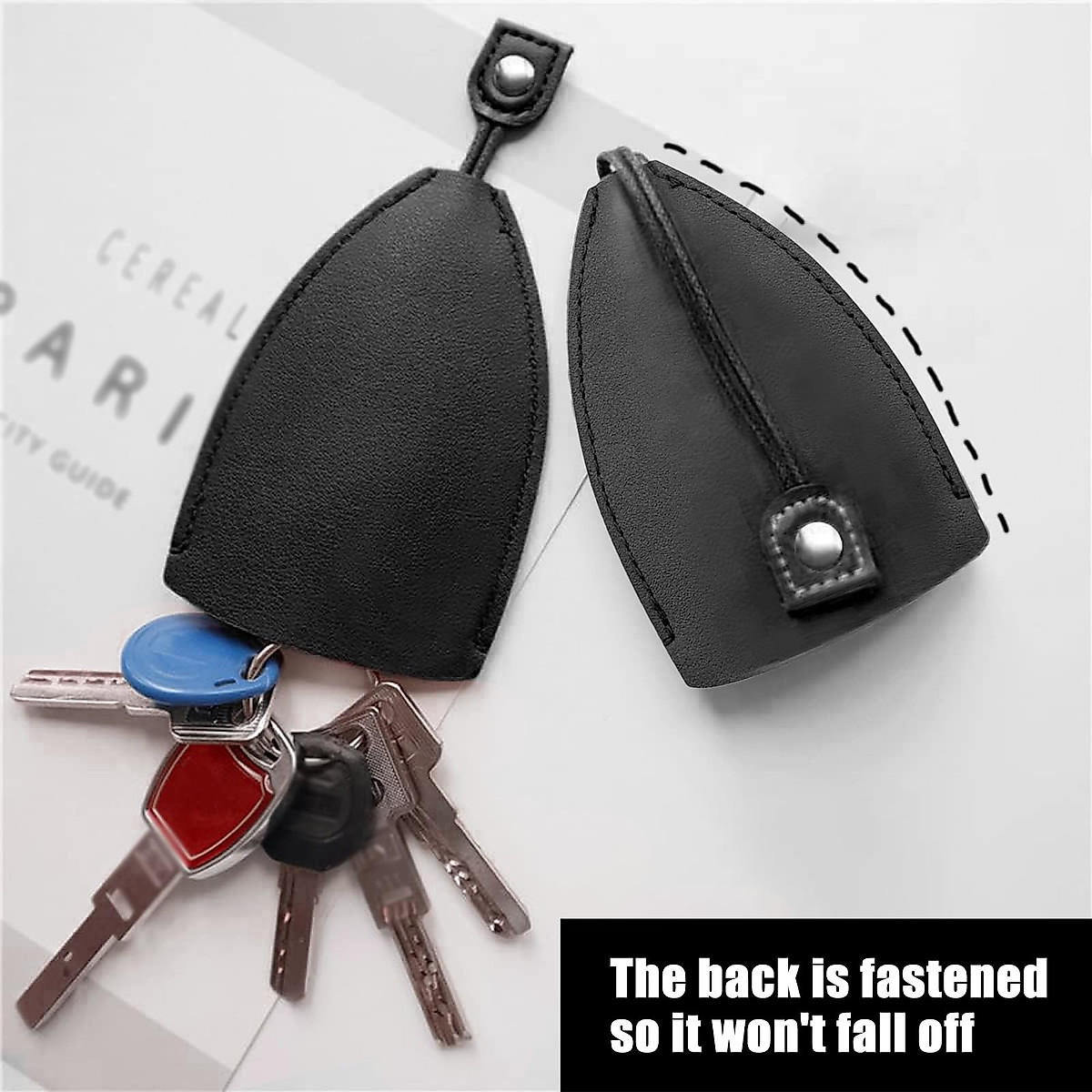 Hawyet 2 Pack Car Key Protection Case, PU Leather Pull-Out Remote Control Storage Bag, Universal for Most Car Models (Black)