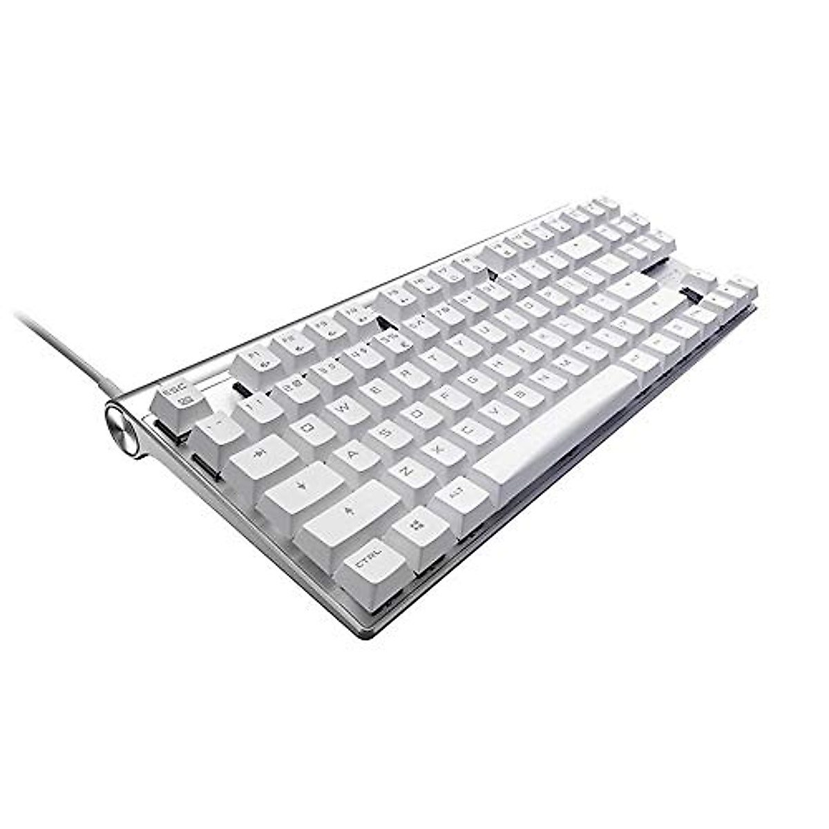 Teerwere Gaming Keyboard USB 2.0 Wired 87 Keys White Backlit Cherry MX Switch Mechanical Keyboard Suitable for Office and Home Use Mechanical Gaming Keyboard (Color : White, Size : Red Switch)